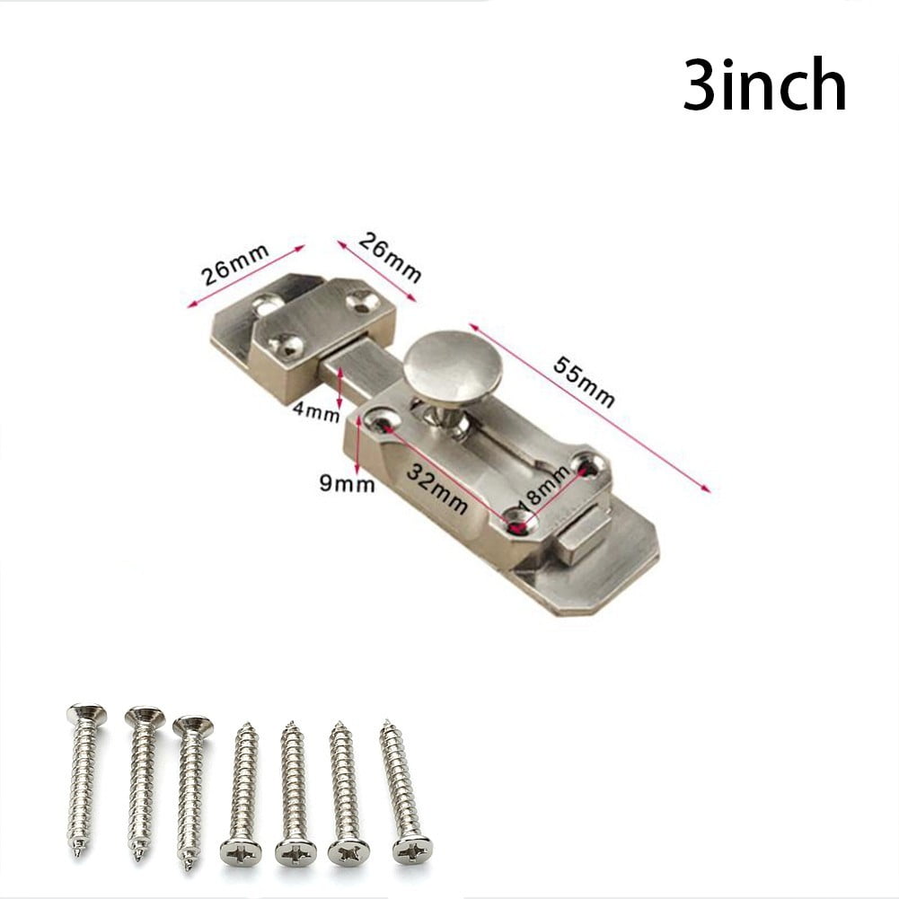 1 Pc 3/4 Inch Door Lock Slide Bolt Latch With Screws Brushed Nickel for ...