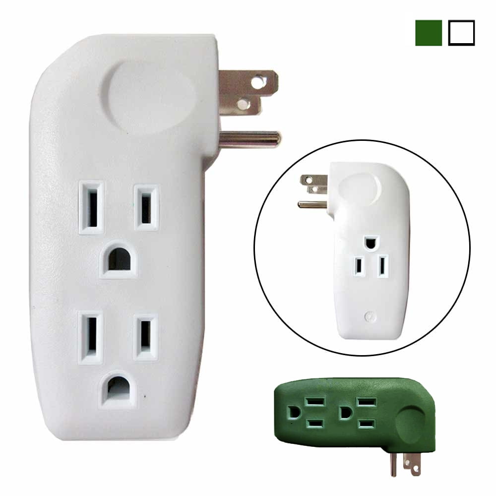 1 Pc 3 Outlet Prong Electrical Power Grounded Wall Socket Tap AC ...