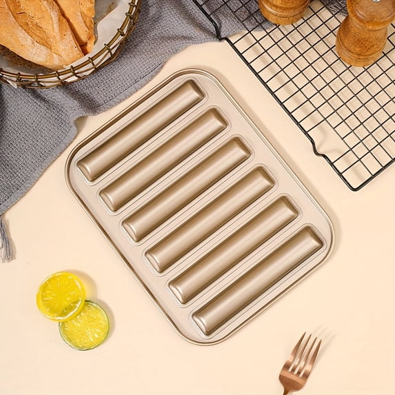 1 Pc 6-Cavity Non-Stick Financier Cake Pan-Silvery Carbon Steel ...