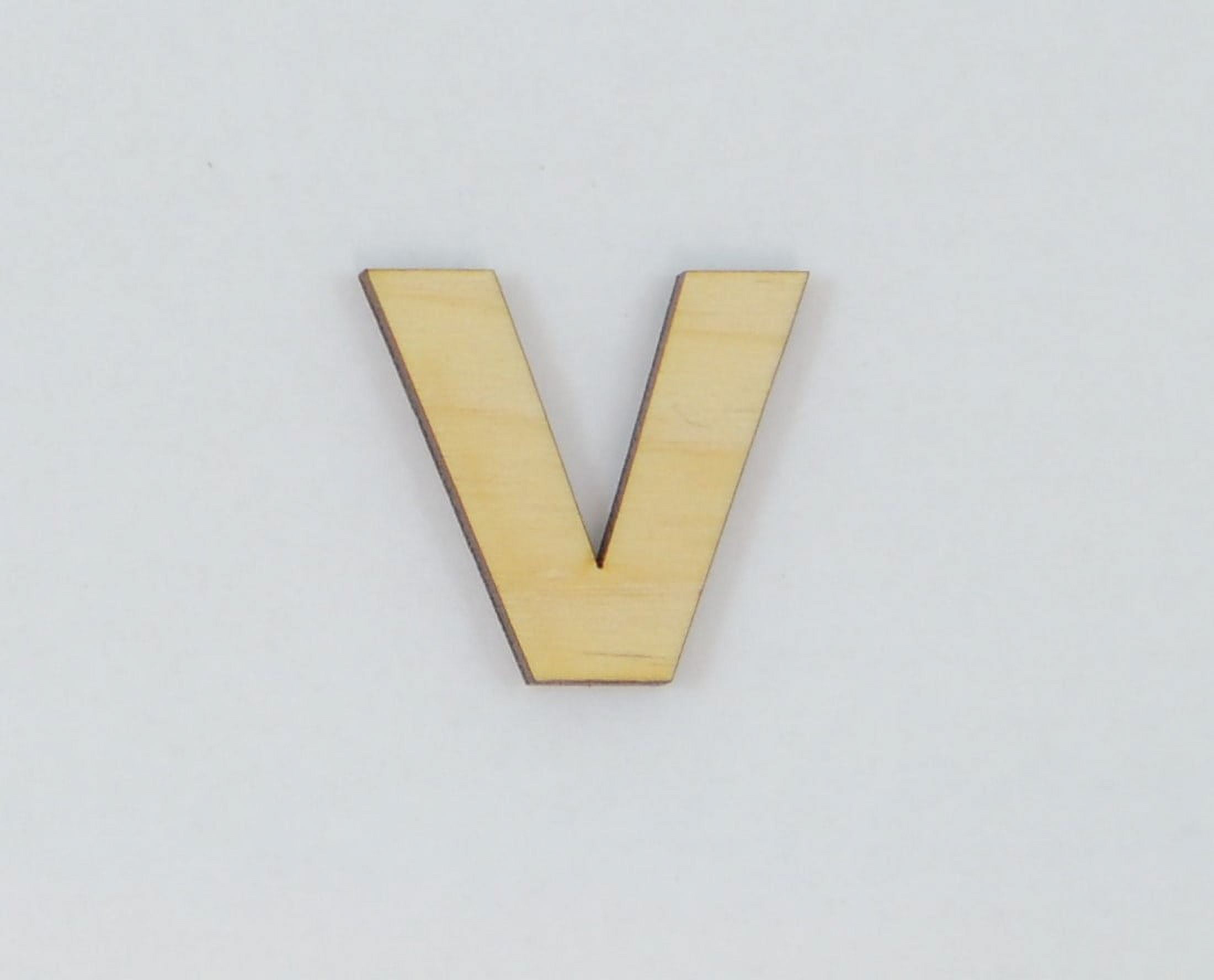 1 Pc, 6 Inch X 1/4 Inch Thick Wood Letters V In The Arial Font For ...