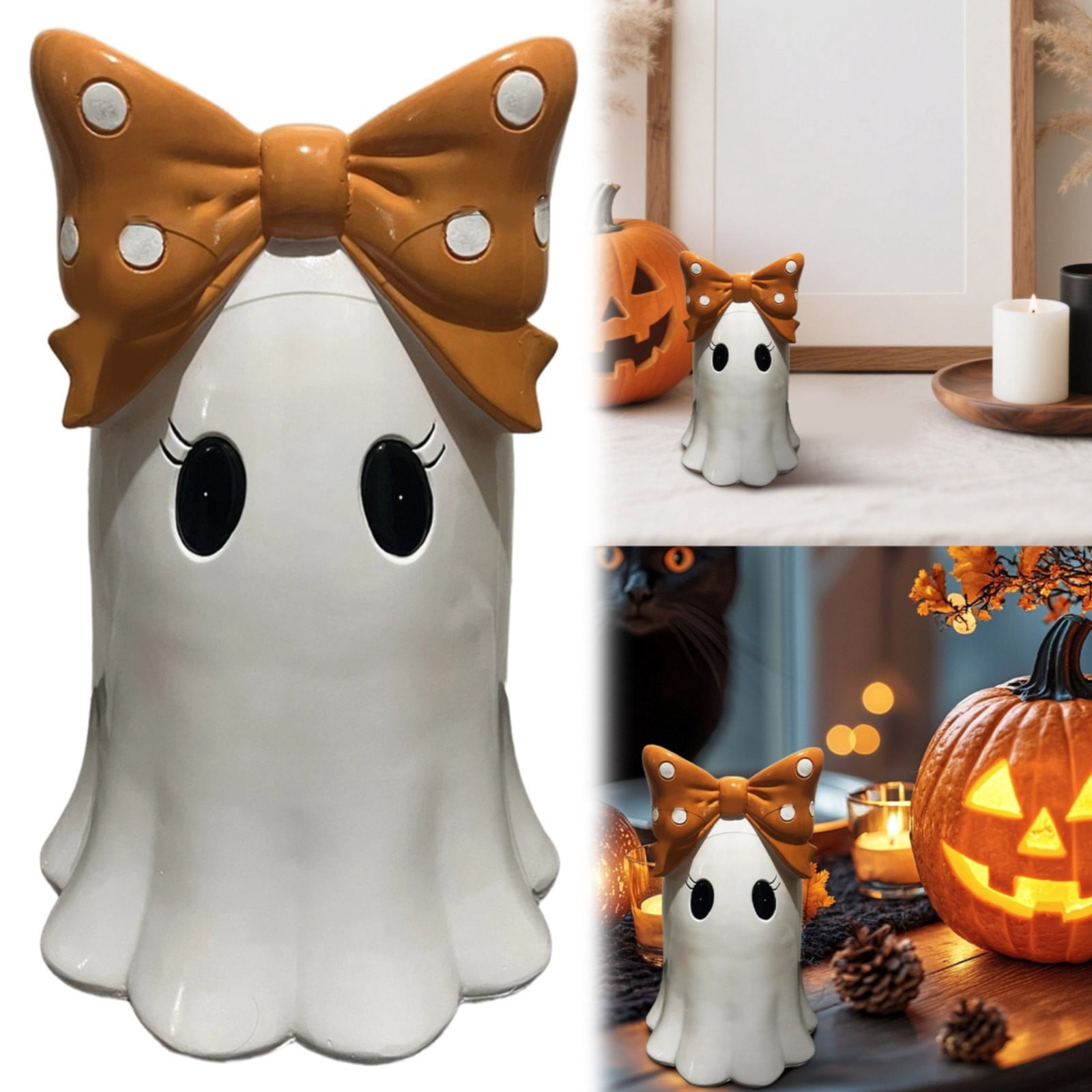 1 Pc 7.87 Inch New IN-HAND Halloween Summerween Large Ghost with Orange ...