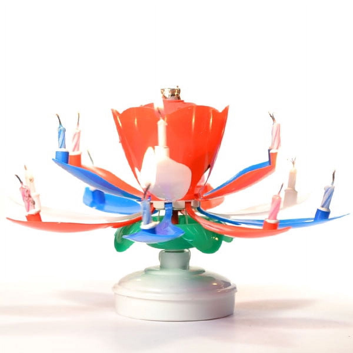 1 Pc, 7 In. x 4.5 In. Tall White Blue Lotus Birthday Candle Red 8 - 10 ...