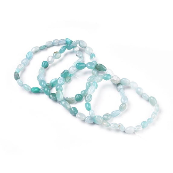 1 Pc Amazonite Beaded Bracelet Natural Amazonite Bead Stretch Bracelets ...