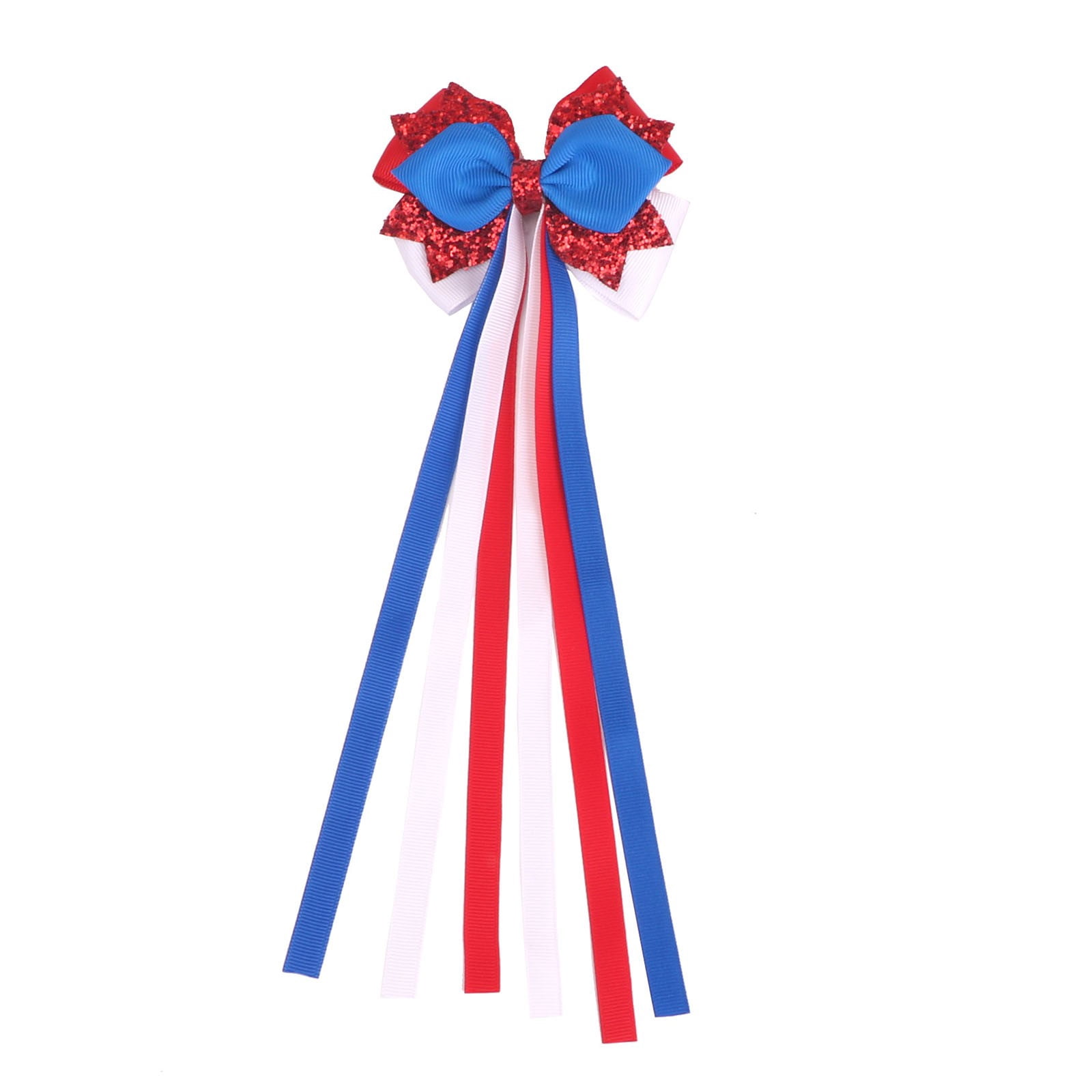 1 Pc American Independence Day Hair Bow, Sequin Navy Blue Tassel ...