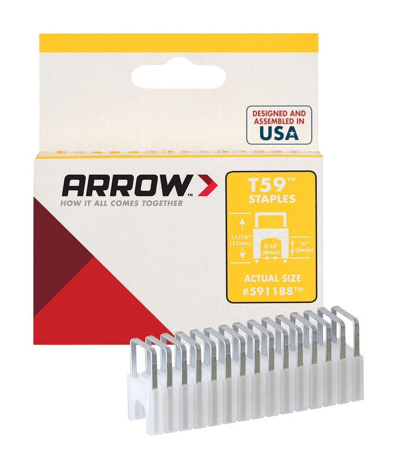 1 Pc, Arrow T59 5/16 In. W X 11/16 In. L 18 Ga. Wide Crown Insulated Staples 300 Pk - Walmart.com