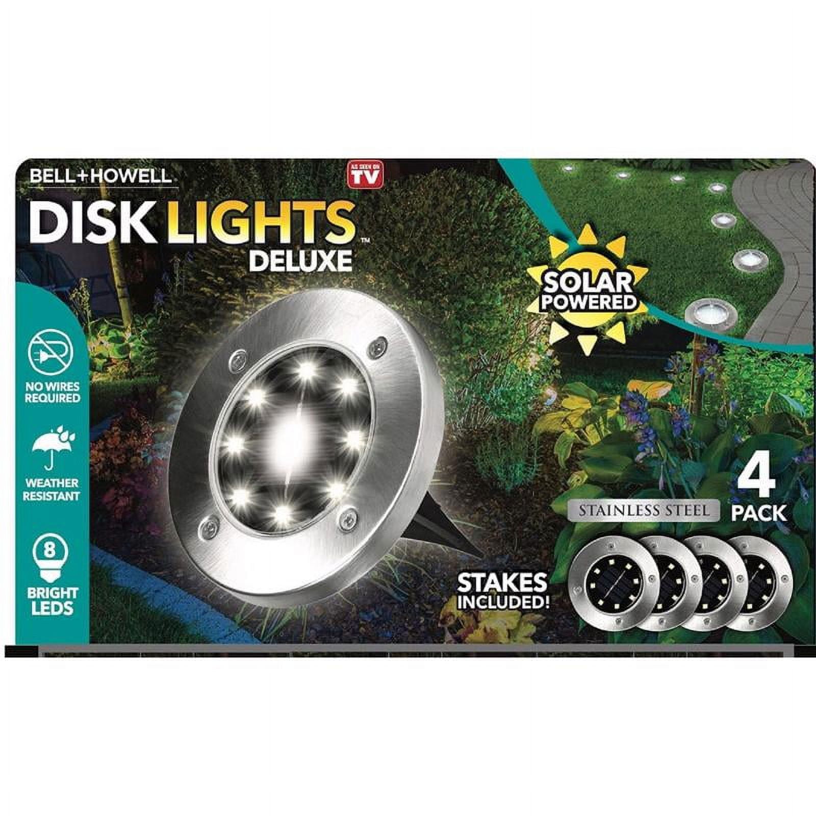 1 Pc, Bell & Howell Disk Lights Deluxe Solar Powered 3.75 W Led Garden ...