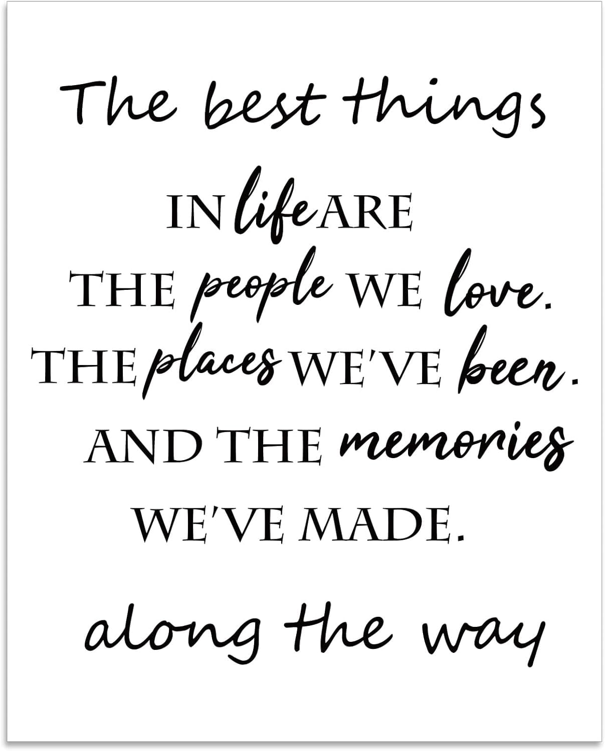 1 Pc Best Things in Life Wall Poster Unframed Inspirational Quote ...