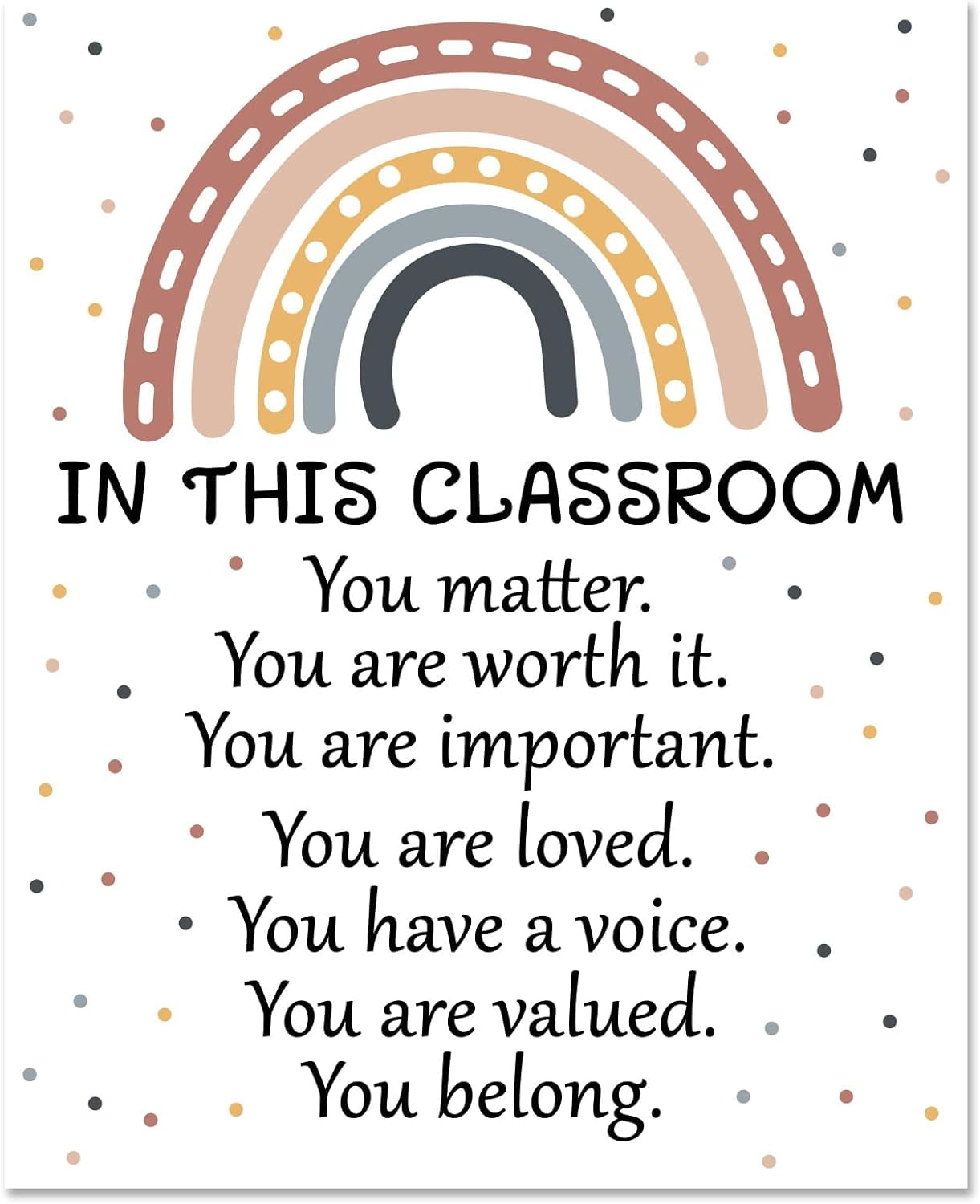 1 Pc Boho Rainbow Classroom Decor In This Classroom Motivational Words ...