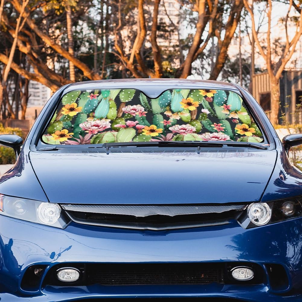1 Pc Cactus Car Sun Visor Sun Glare Blocking Flower Plant Front Window ...