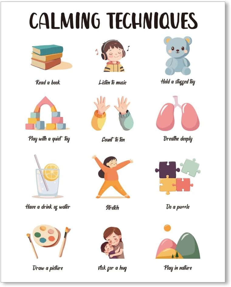 1 Pc Calming Strategies Growth Mindset Posters Read a Book Emotions ...
