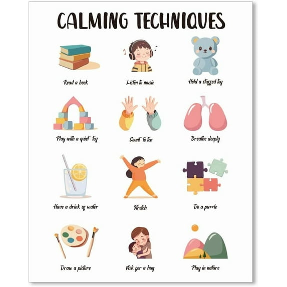 1 Pc Calming Strategies Growth Mindset Posters Read a Book Emotions ...