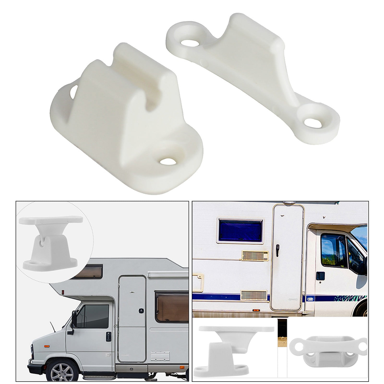 1 Pc Caravan Or Motorhome White Plastic Main Door Catch Retainer Holder ...
