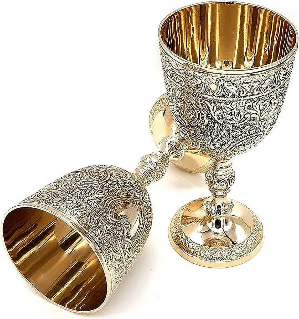 1 Pc Chalice Goblet for Communion Wine - Brass Chalice Cup for Royal ...
