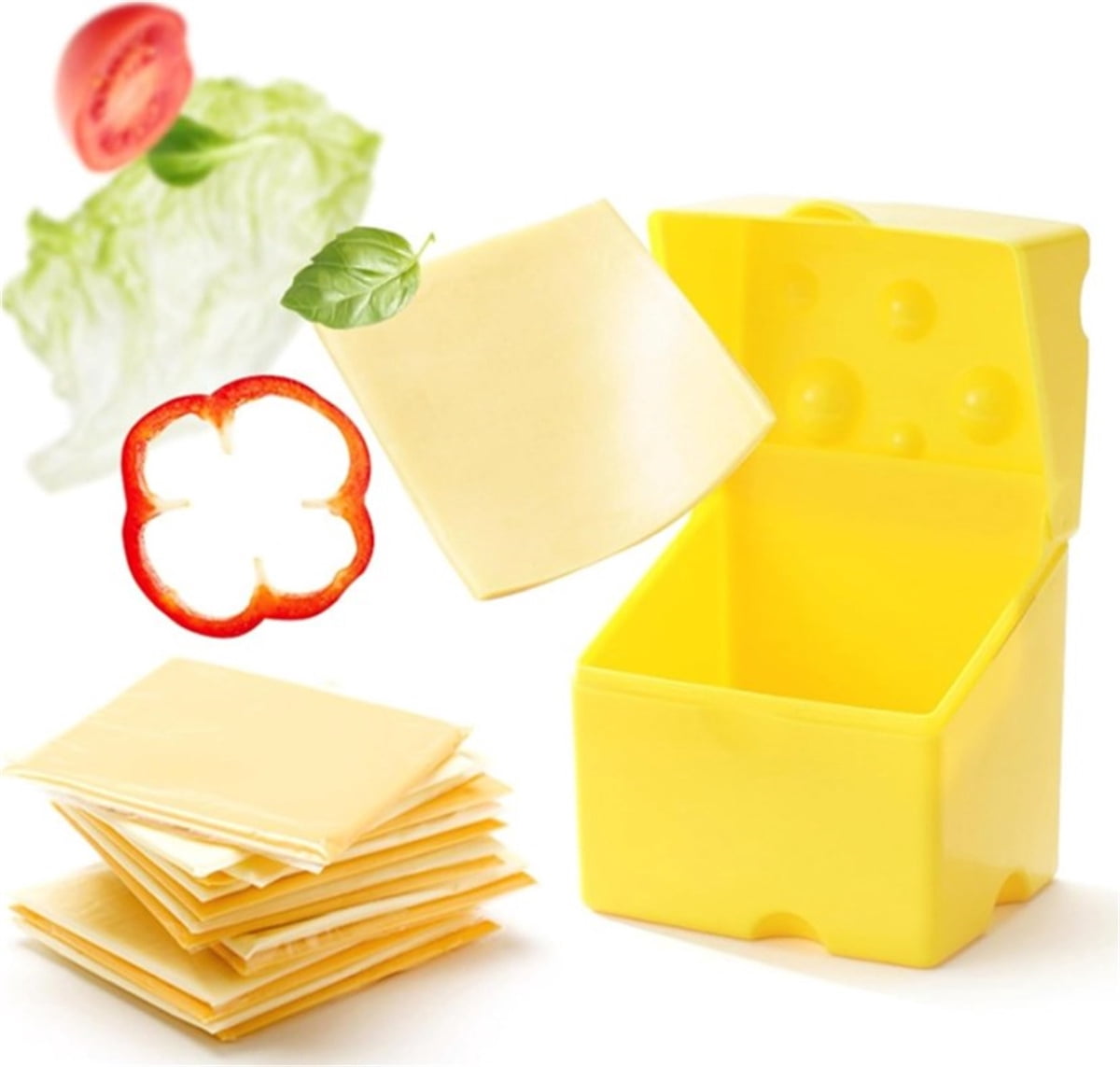1 Pc Cheese Slices Storage Container,Cheese Box with Lid,Cheese Keeper ...
