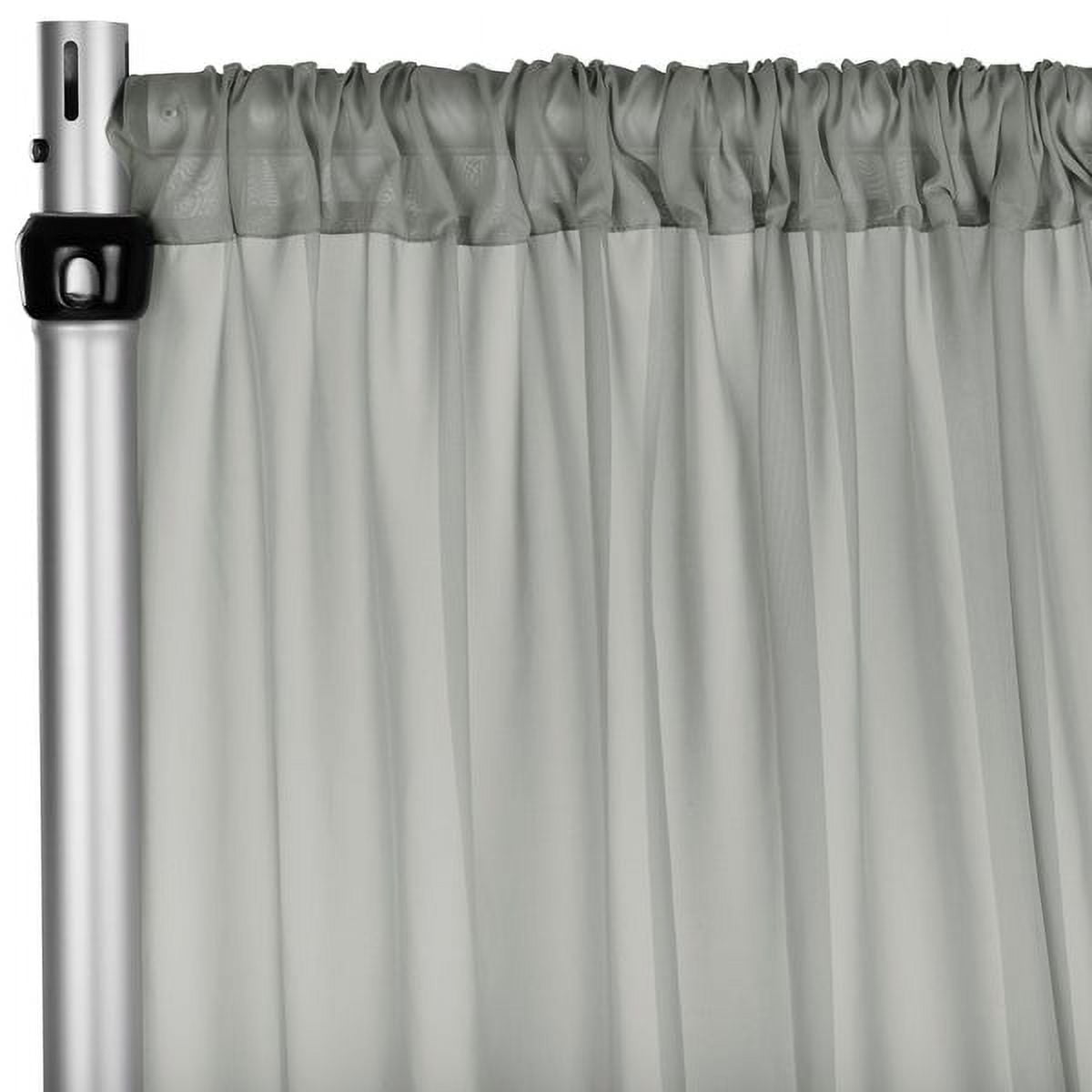 1 Pc, Chiffon Curtain Drape 10Ft H x 58" W Panel - Silver for Wedding ...