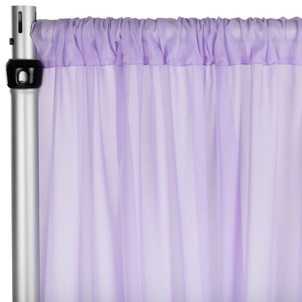 1 Pc, Chiffon Curtain Drape 12Ft H x 58" W Panel - Lavender for Wedding ...