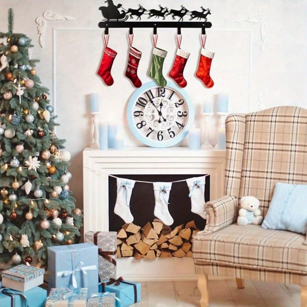 1 Pc Christmas Stocking Wall Rack with Hangers Holder Stand Metal ...