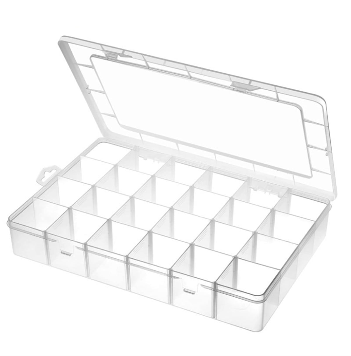 1 Pc Clear Plastic Storage Box,Organizer Box with Fixed Grid,Large 24 ...