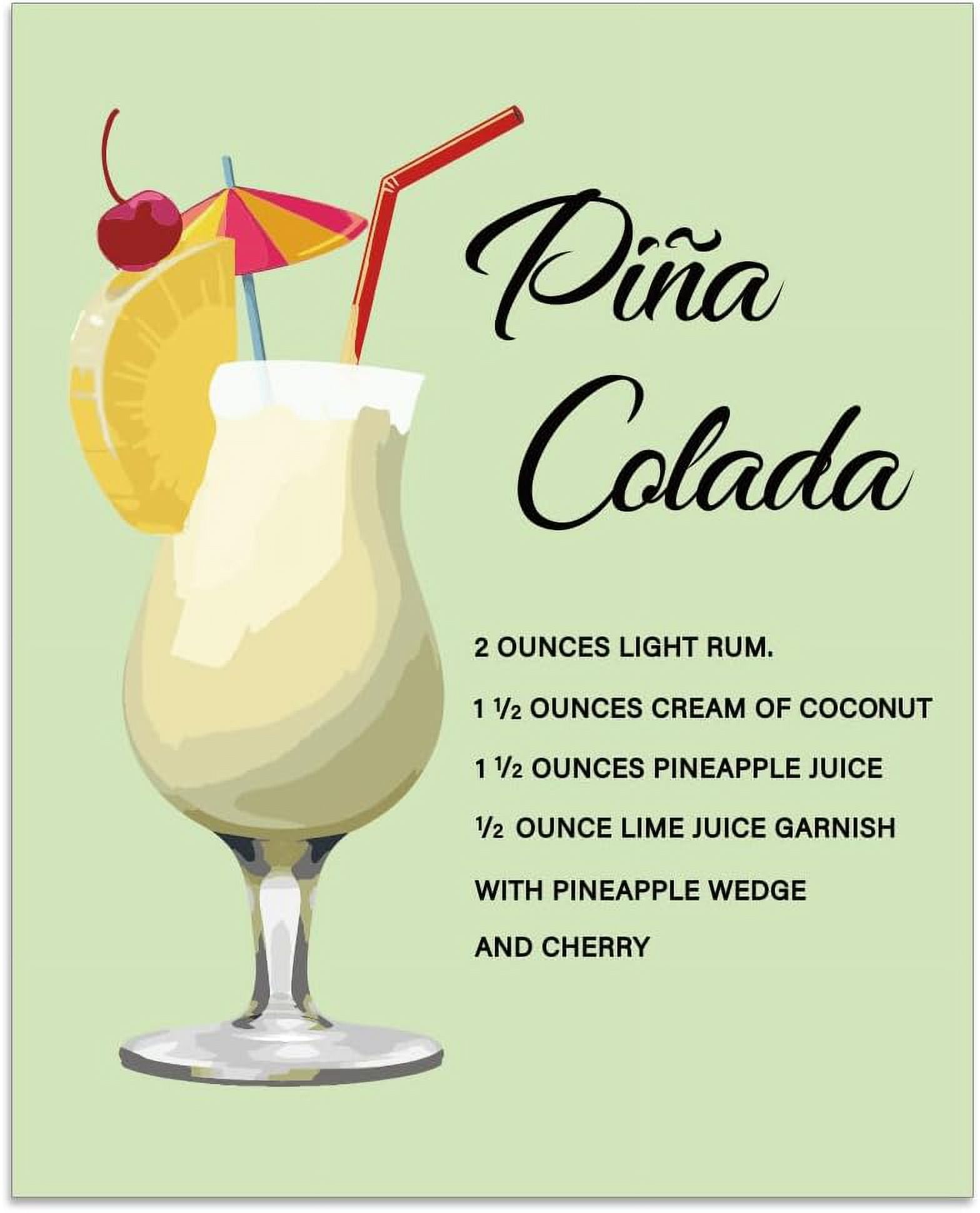 1 Pc Cocktail Wall Art Prints Unframed Cocktail Paper Picture with Pina ...