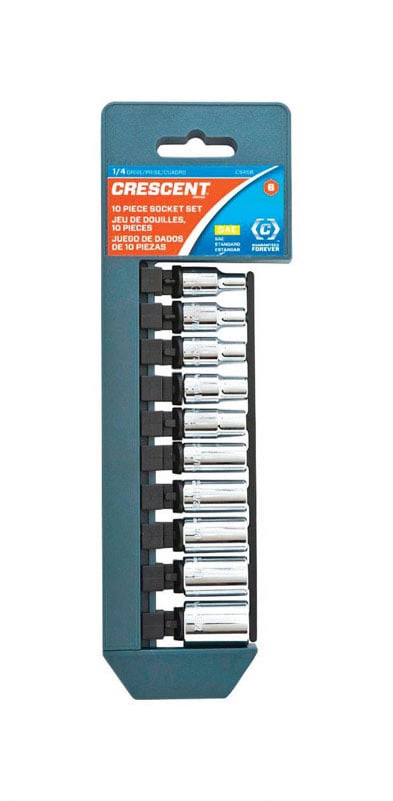 1 Pc, Crescent Assorted Sizes X 1/4 In. Drive Sae 6 Point Socket Set 10 ...