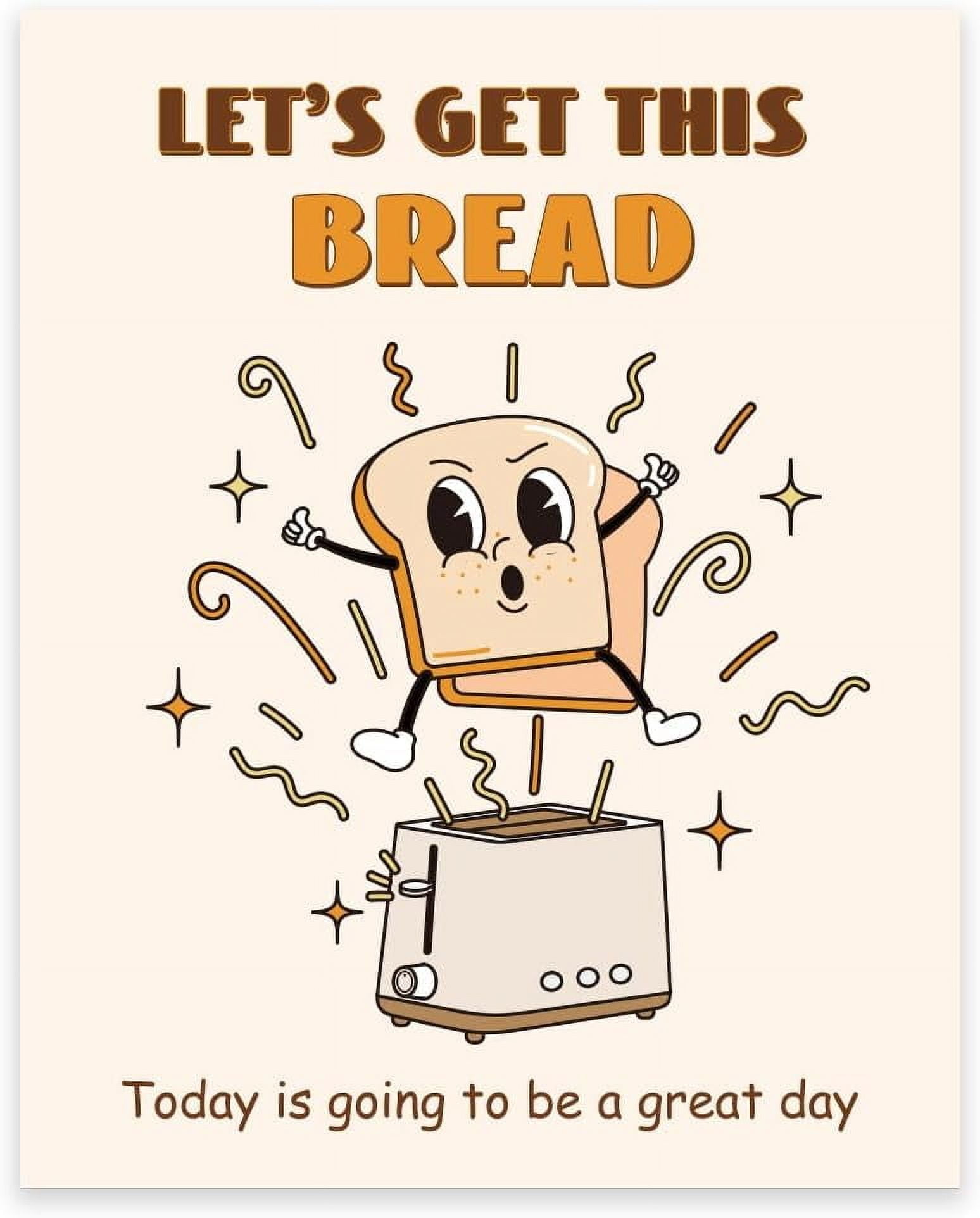 1 Pc Cute Retro Posters Let's Get This Bread Positive Affirmations ...