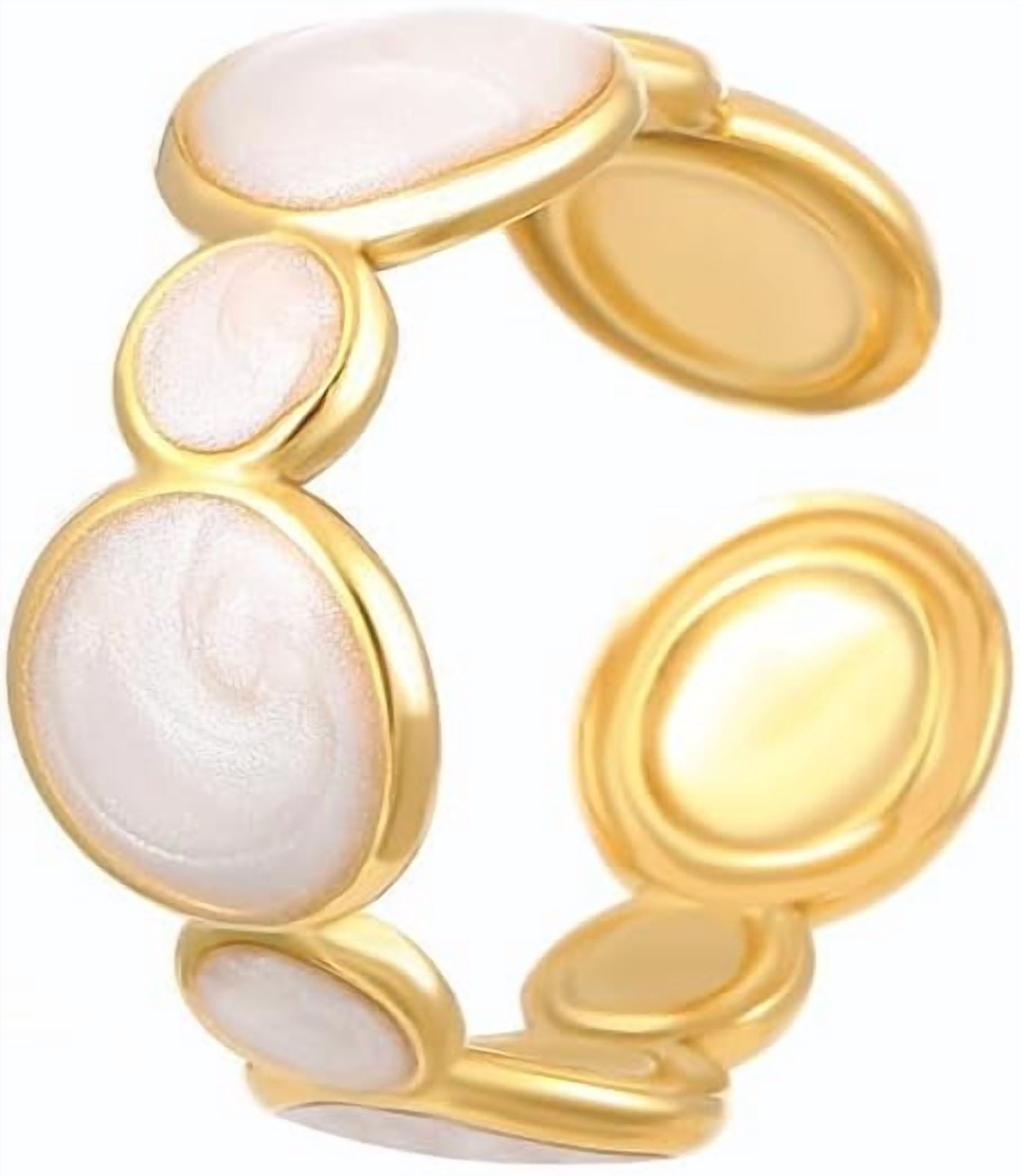 1 Pc Double Oil Drip Rings Retro Gold Color Double Oil Drip Open Rings ...