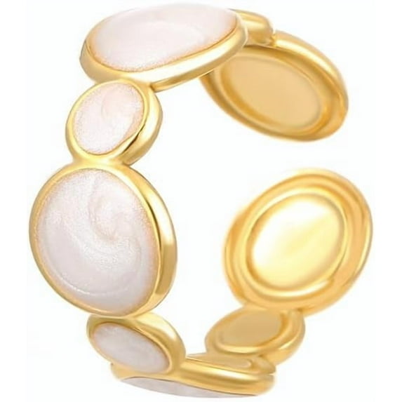 1 Pc Double Oil Drip Rings Retro Gold Color Double Oil Drip Open Rings ...