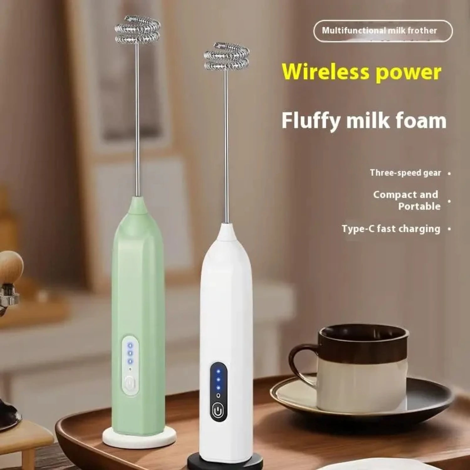 1 Pc Electric Milk Frother Handheld Egg Beater Foamer Coffee Maker ...