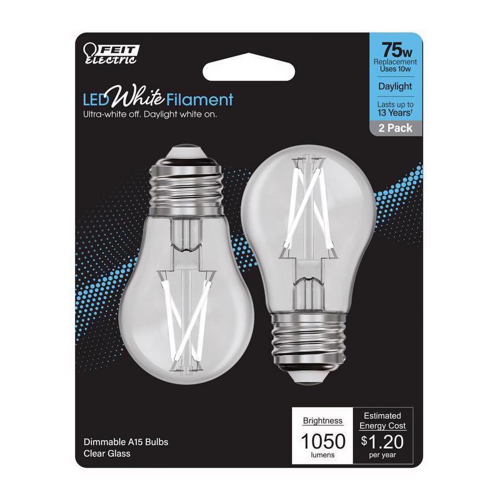 1 Pc, Feit White Filament A15 E26 (Medium) Filament Led Bulb Daylight ...