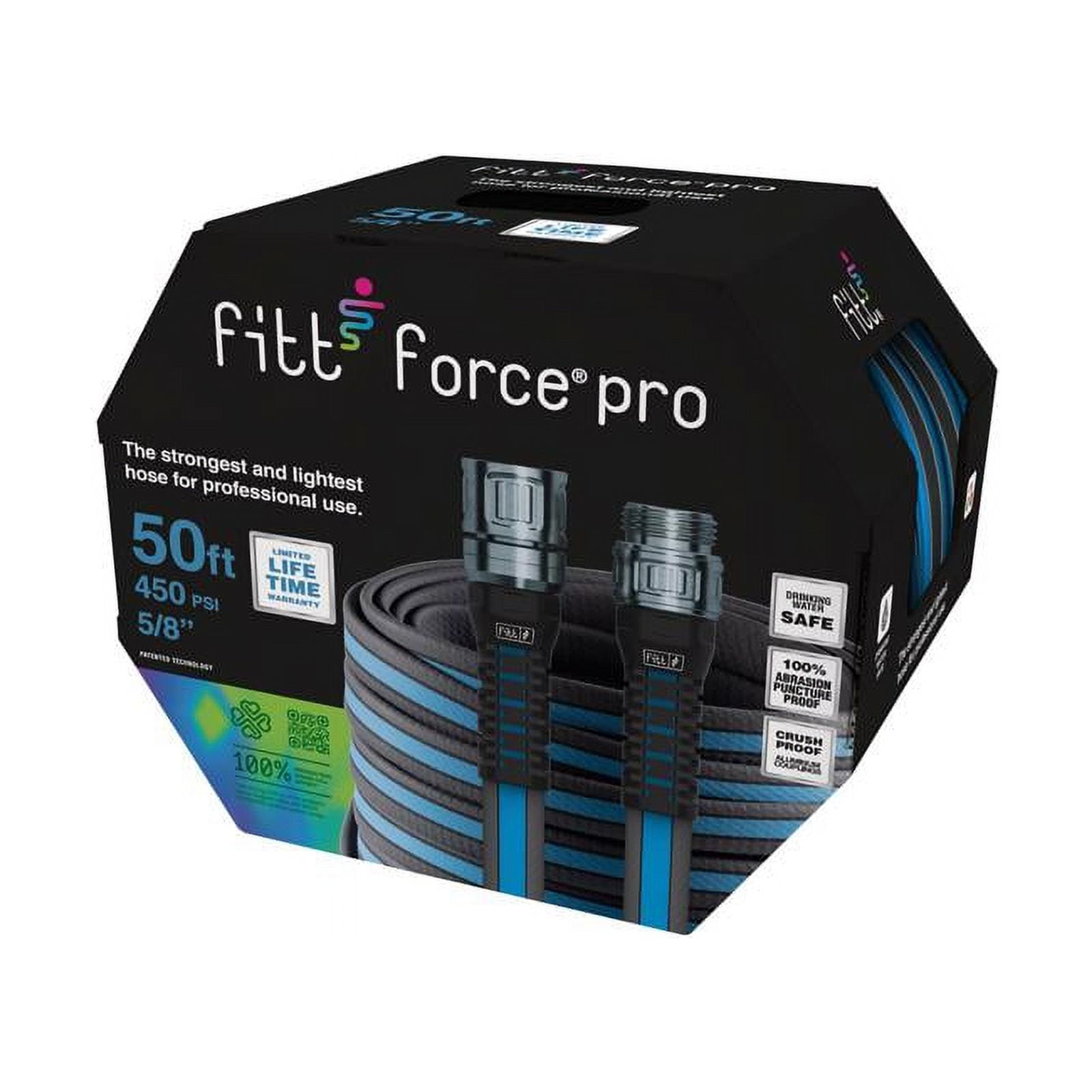 1 Pc, Fitt Force Pro 5/8 In. D X 50 Ft. L Heavy Duty Premium Grade Garden Hose - Walmart.com