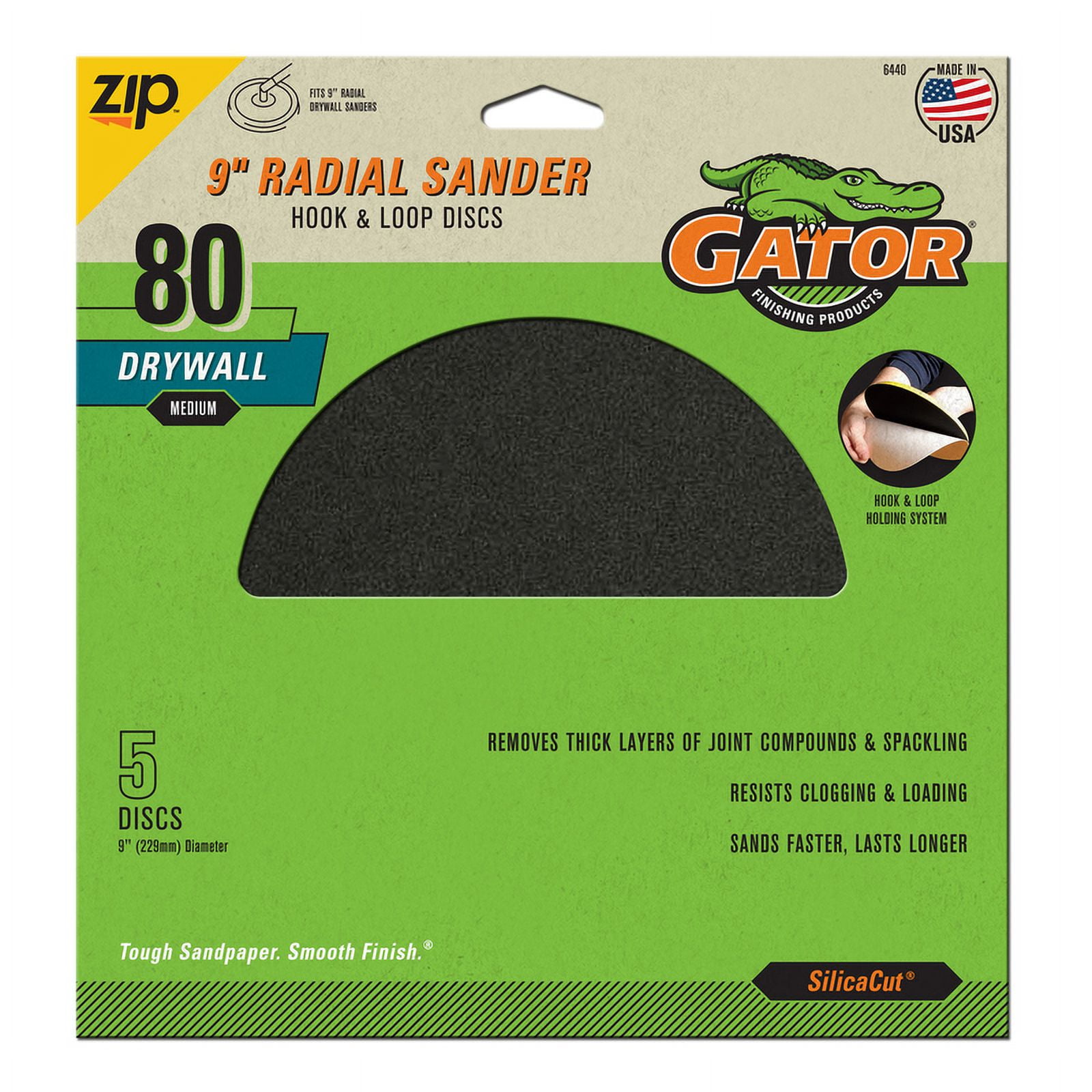 Gator 9 in. Silicon Carbide Hook and Loop Drywall Sanding Disc 80 Grit ...