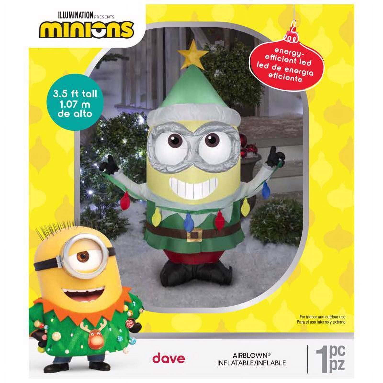 1 Pc, Gemmy Airblown Led Minions Dave The Elf 3.5 Ft. Inflatable ...