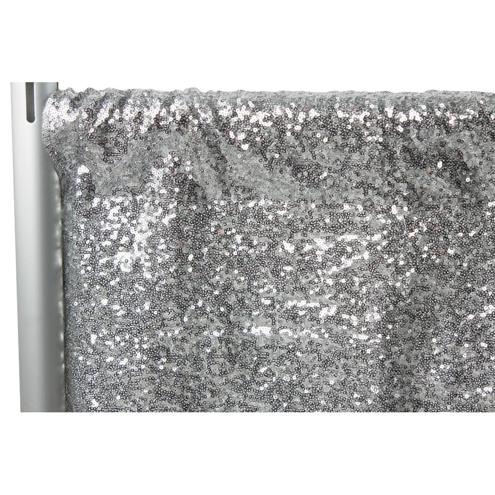 1 Pc, Glitz Sequin 10Ft H X 52" W Drape/Backdrop Panel - Silver For ...