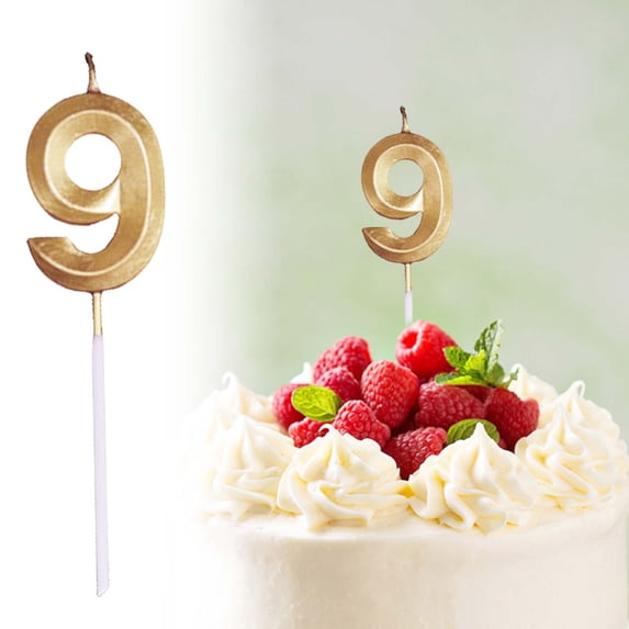 1 Pc Gold Numeral Candles Numeral Birthday Candles Cake Numeric Candles ...