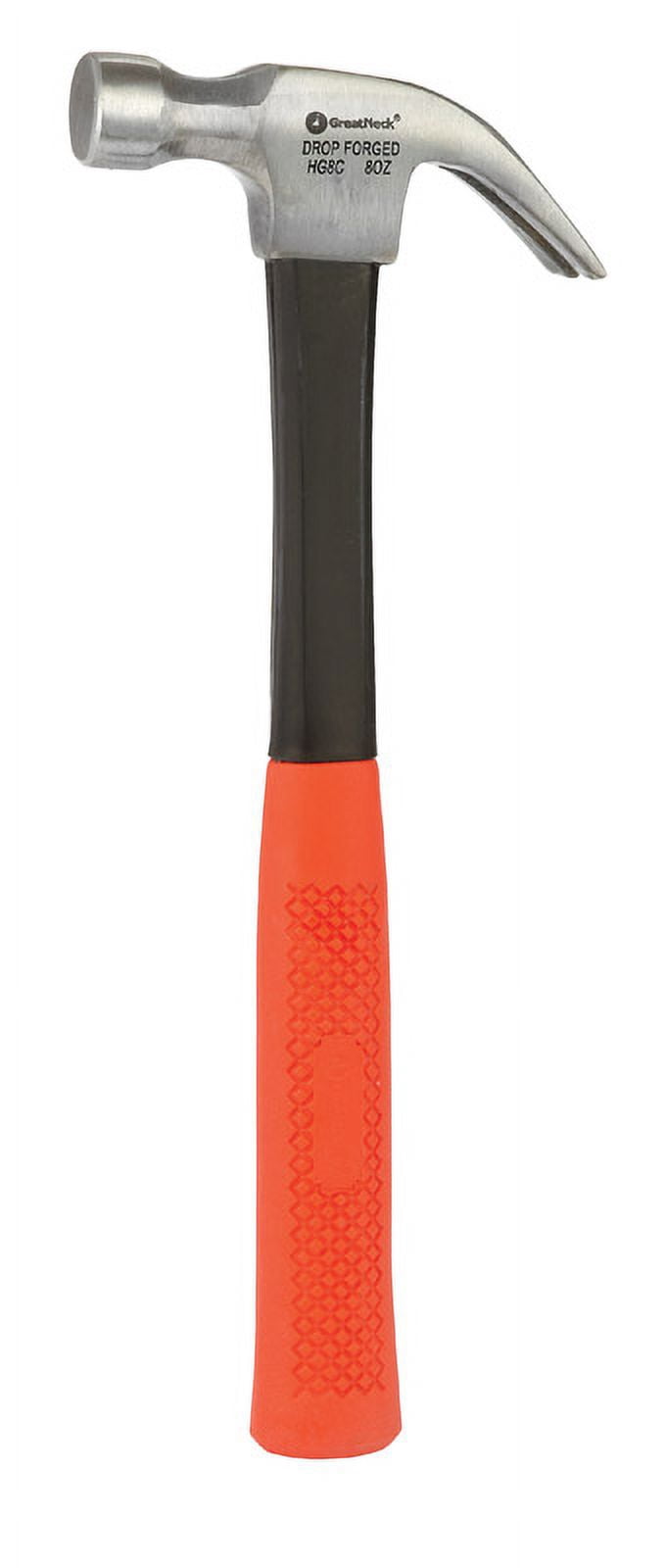 1 Pc, Great Neck 8 Oz Milled Face Curved Claw Hammer Fiberglass Handle ...