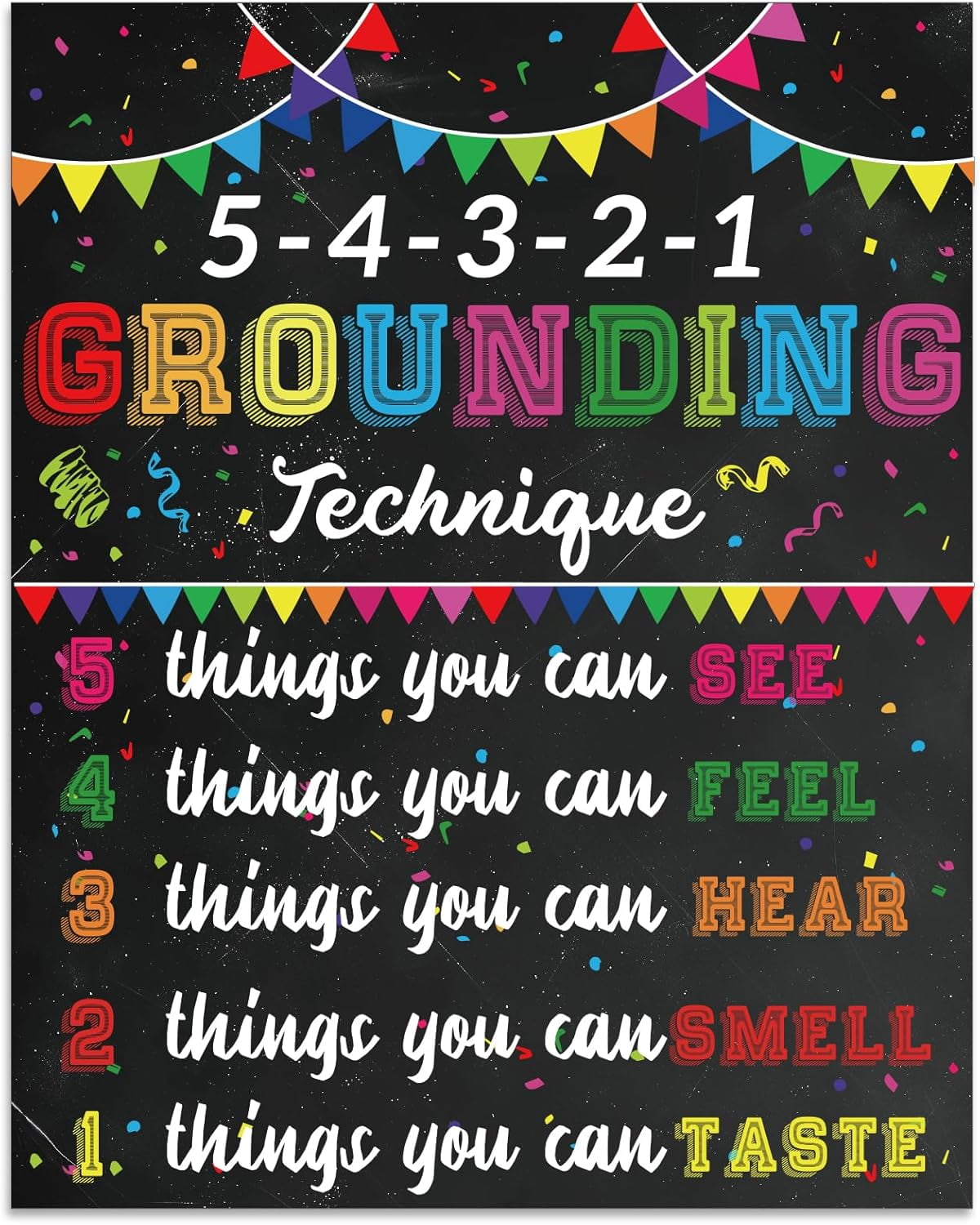 1 Pc Grounding Technique Mental Health Posters 5 Senses Therapy Office ...