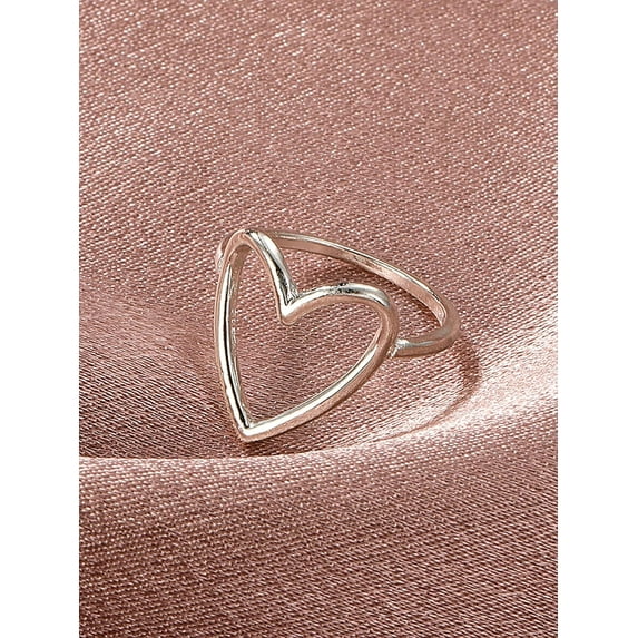 1 Pc Heart Finger Ring Simple Minimalist Heart Finger Ring Promise ...