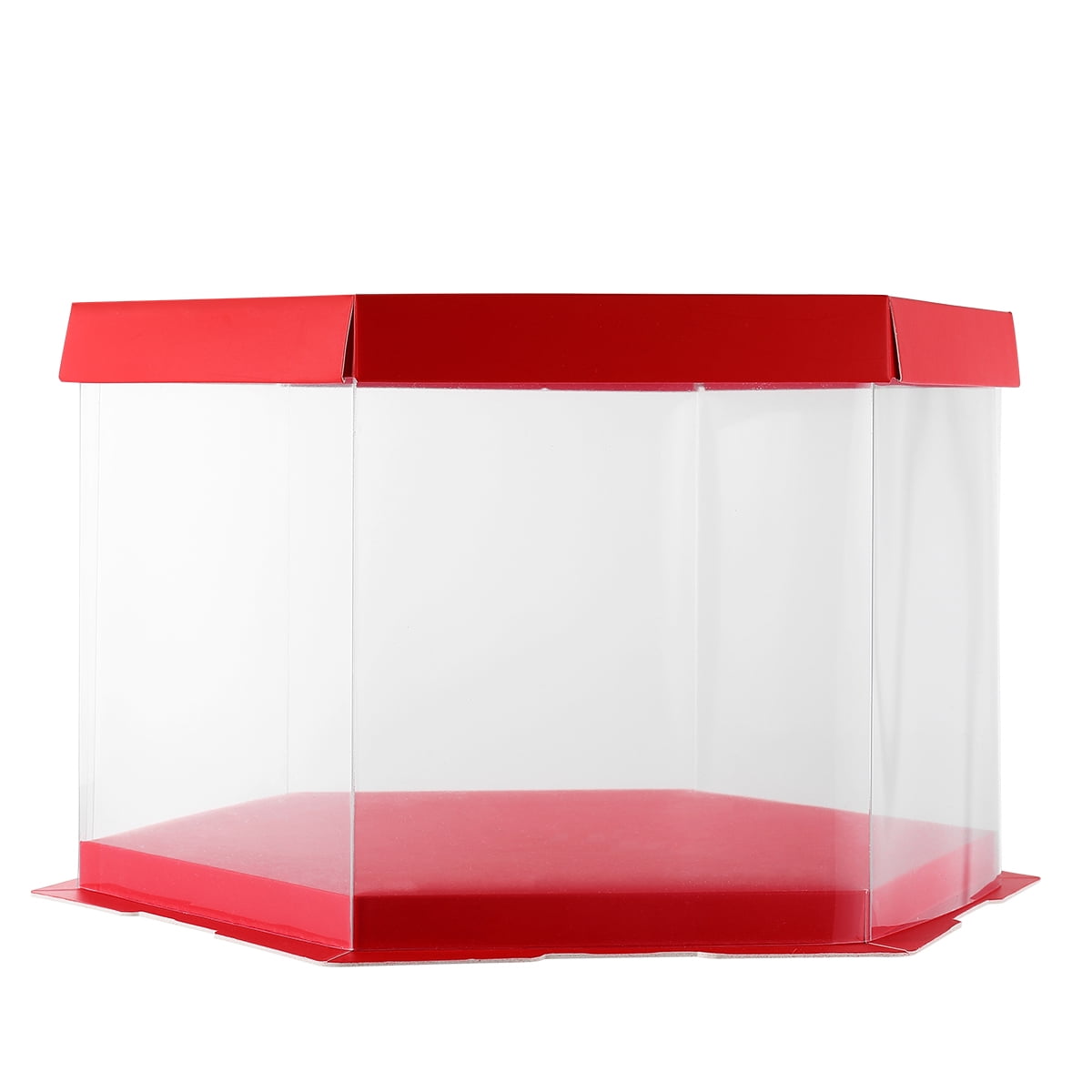 1 Pc Hexagon Prismatic Cake Box Transparent Gift Box Plastic Storage ...