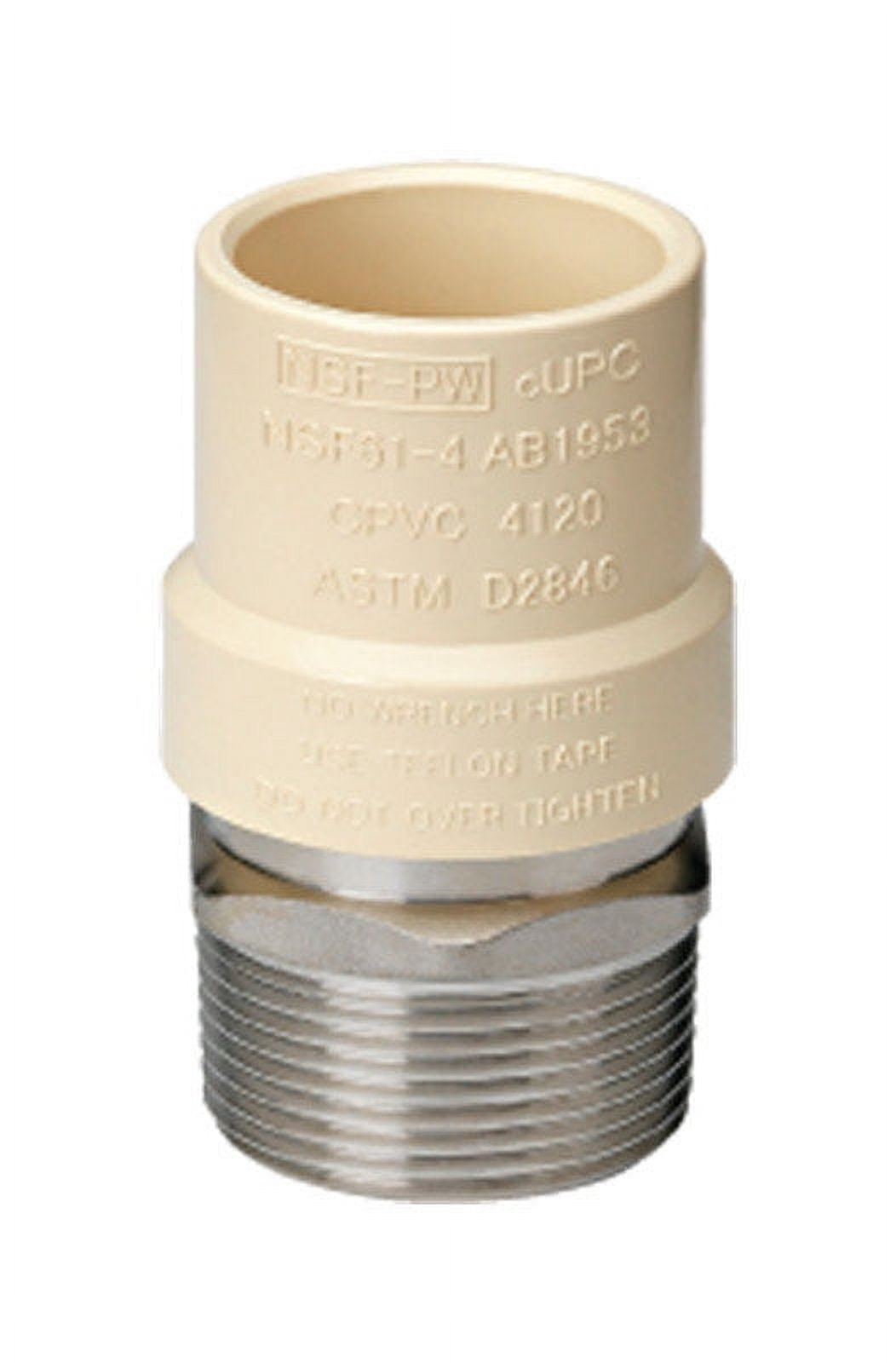 1 Pc, Homewerks Schedule 40 1 In. Slip X 1 In. D Mpt Cpvc Transition ...