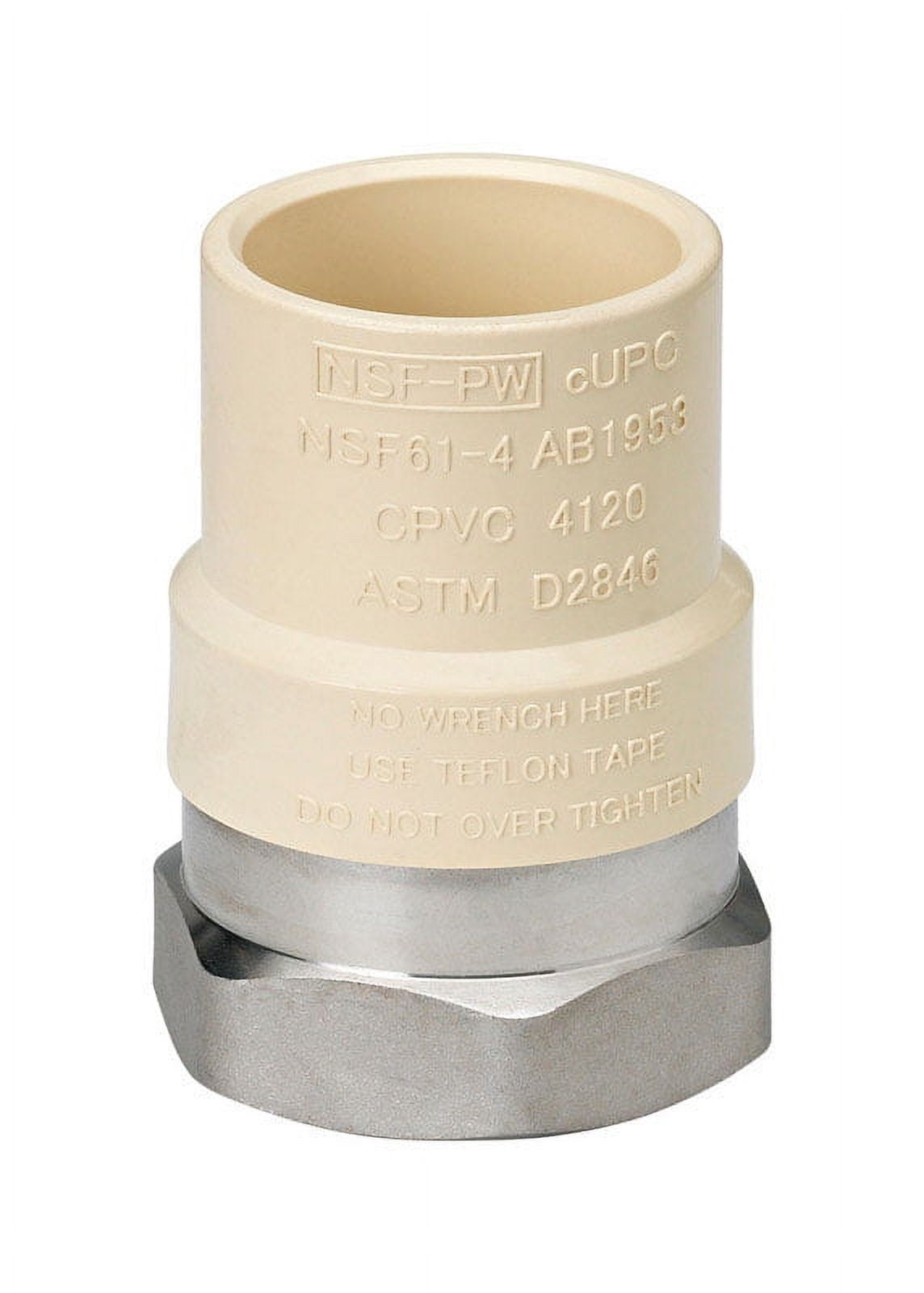 1 Pc, Homewerks Schedule 40 3/4 In. Slip X 3/4 In. D Fpt Cpvc ...