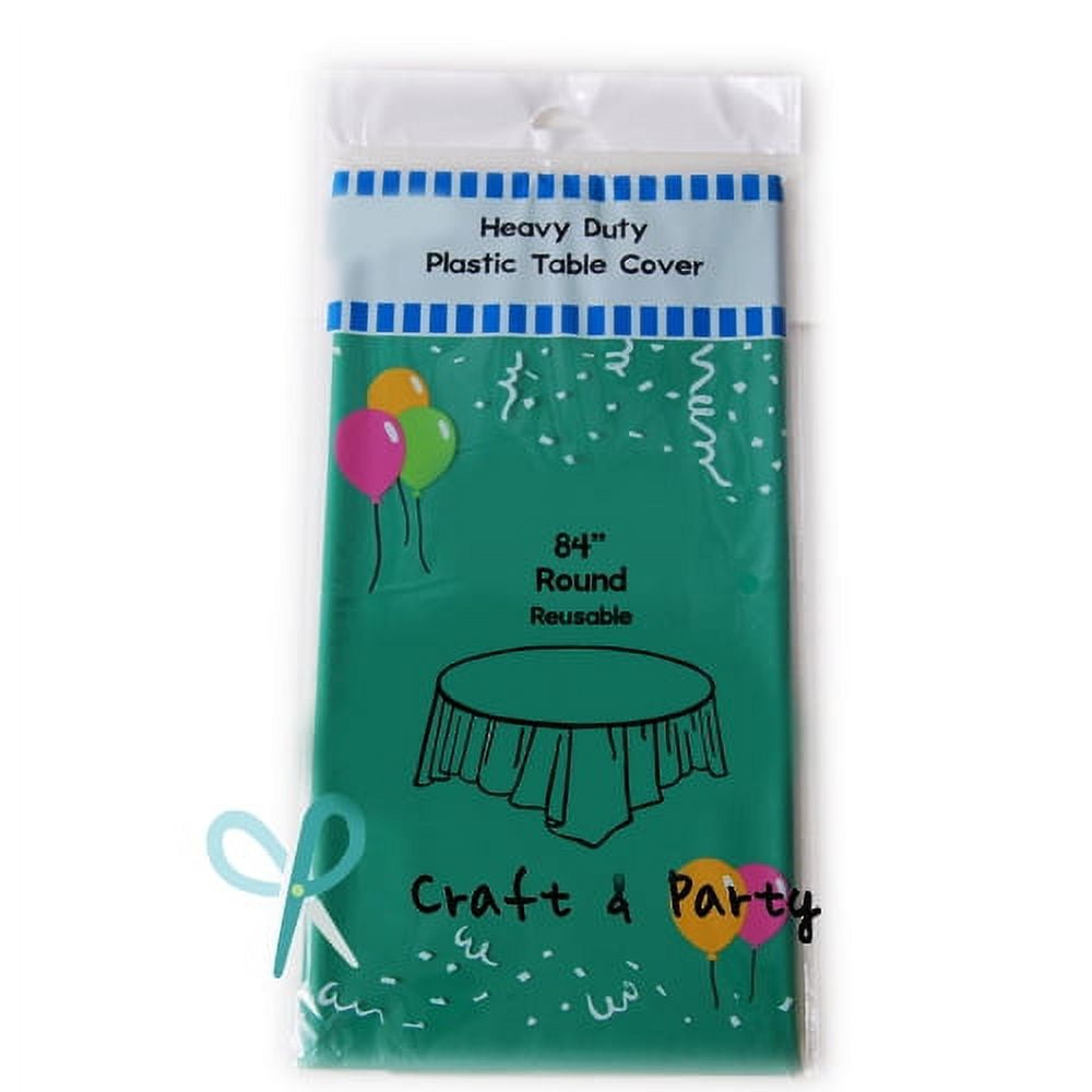 (1 Pc) Hunter Green Premium Round Heavy-Duty Plastic Table Covers ...