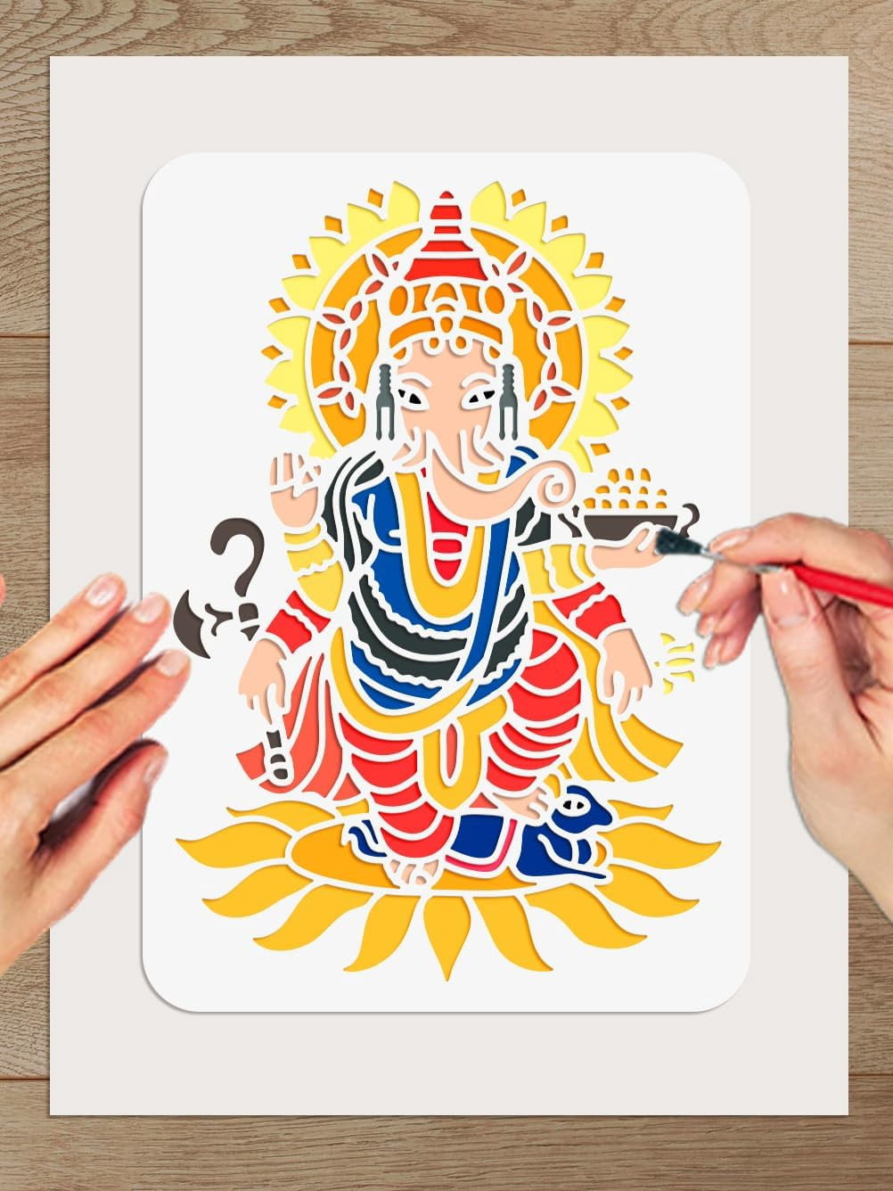 1 Pc Indian Elephant God Stencil PET Hollow Out Drawing Painting ...