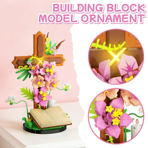 1 Pc Je-sus Cross Flower Building Set Floral Elements Je-sus Cross ...