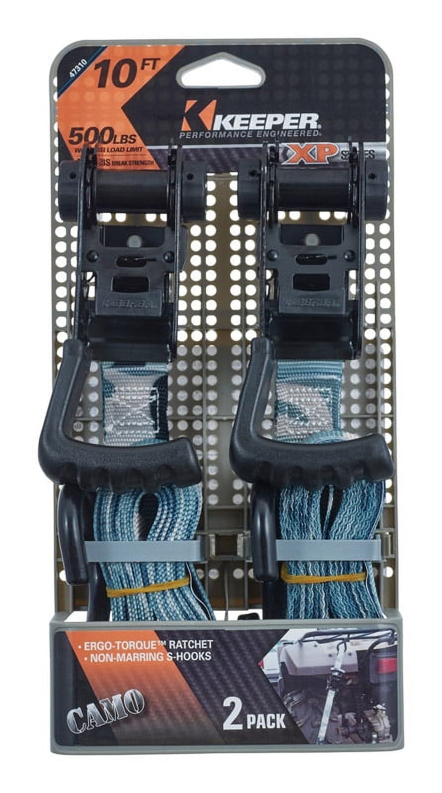 1 Pc, Keeper Ergo-Torque 1 In. W X 10 Ft. L Camo Ratchet Tie Down Strap ...