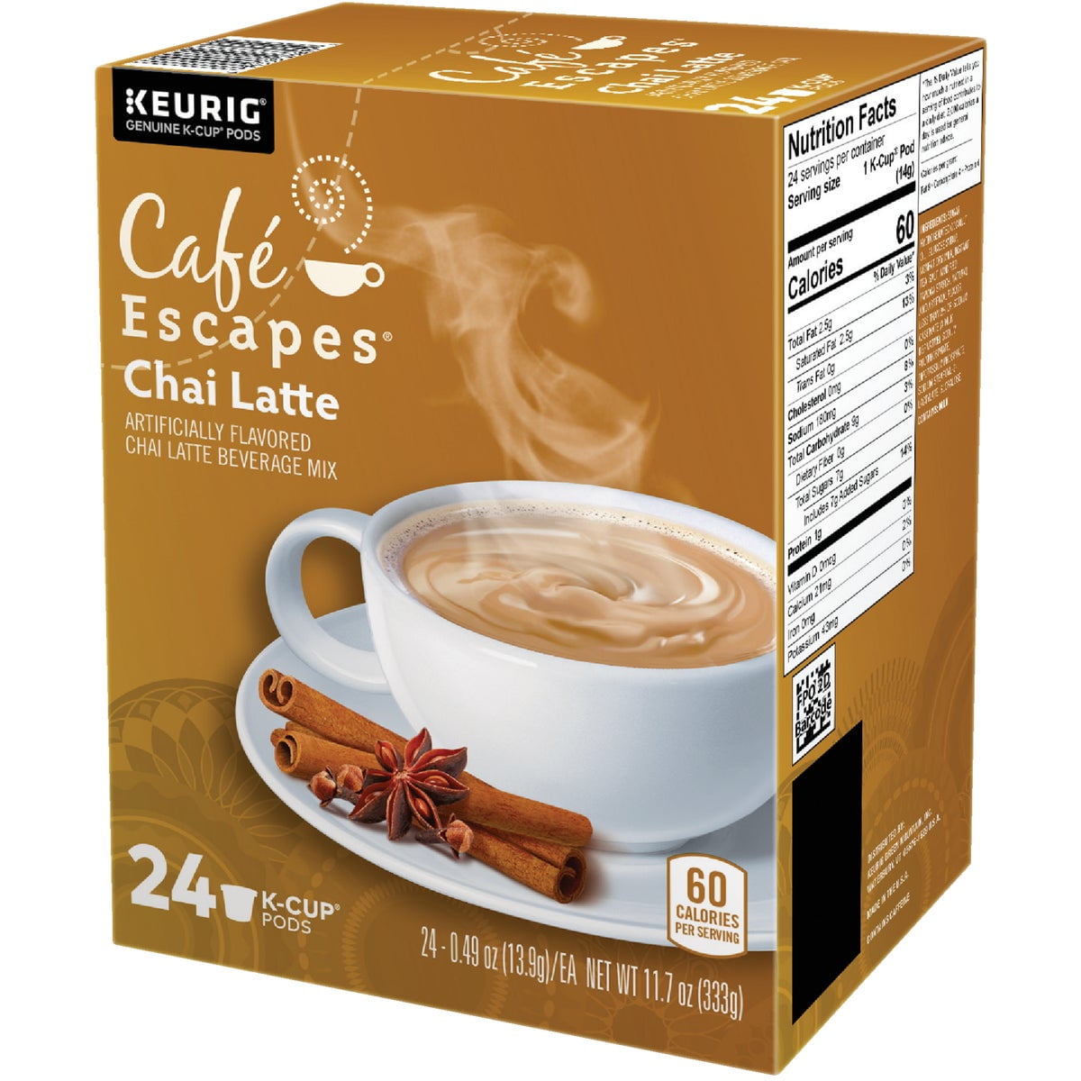 Keurig Cafe Escapes Hot Beverage, Chai Latte K-Cups, 24-Pack Pods ...