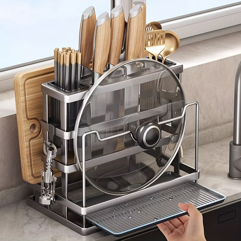 1 Pc Kitchen Knife Rack, Shelf, Countertop Wall Mounted Knife Rack ...