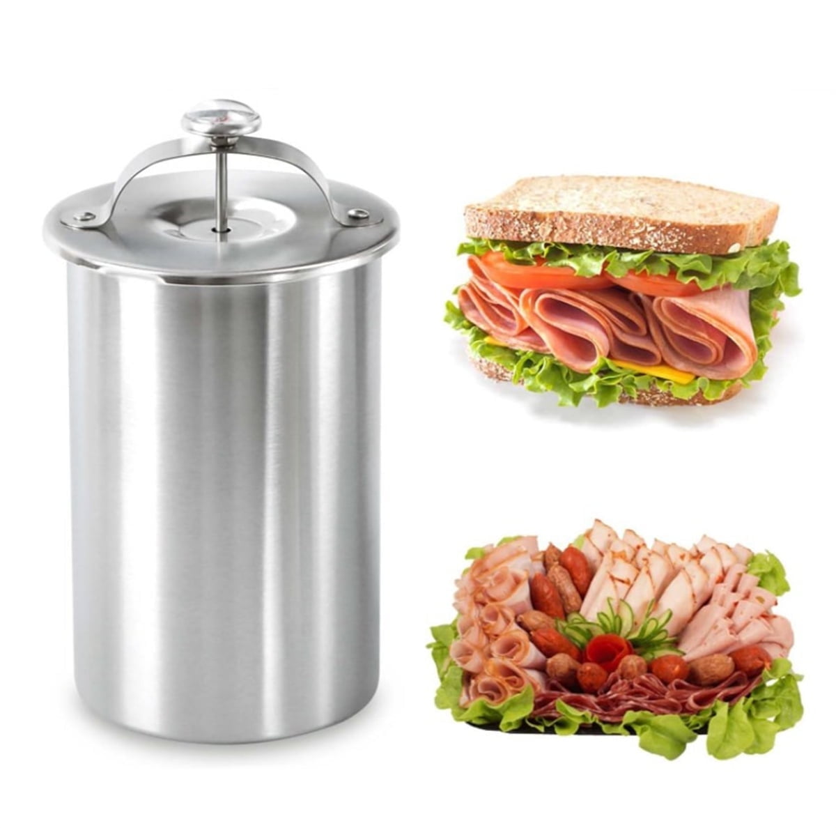 1 Pc Kitchen Meat Press Maker,Stainless Steel Ham Meat Press Mold,Round ...