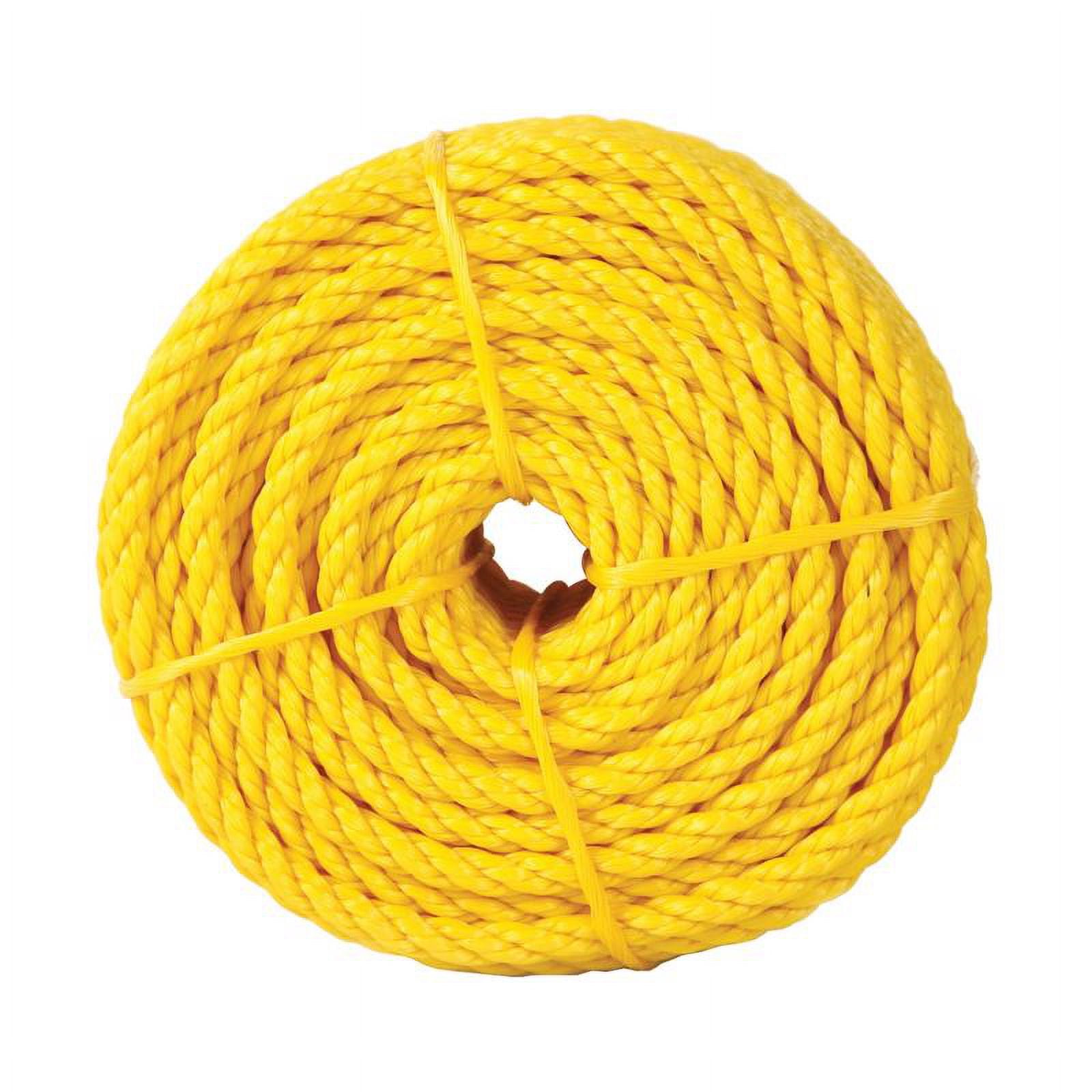 1 Pc, Koch 3/8 In. D X 50 Ft. L Yellow Twisted Polypropylene Rope ...