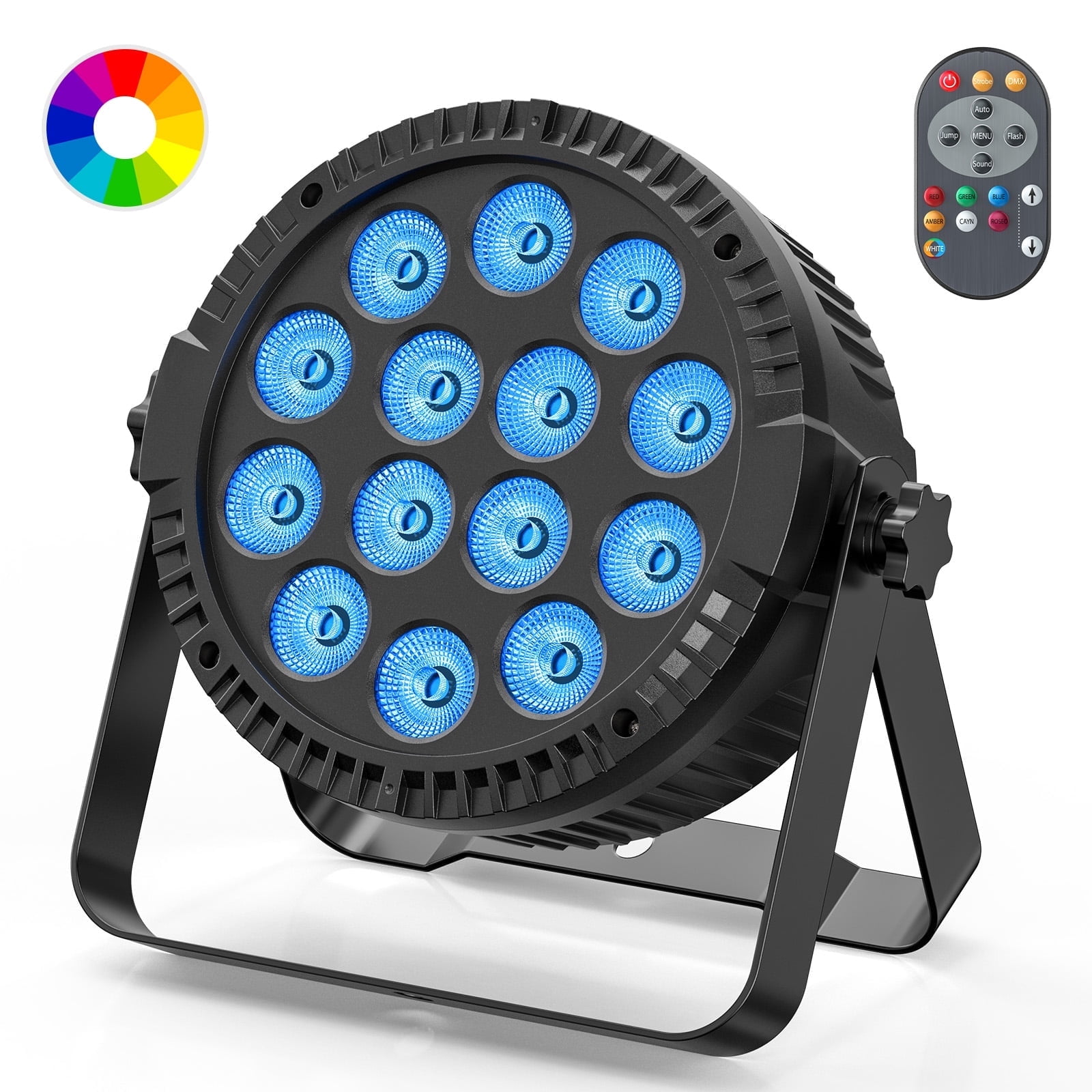1 Pc LED Par Lights RGBW DJ Light Stage Lighting 14x6W Uplights for Events by Sound Activated ...