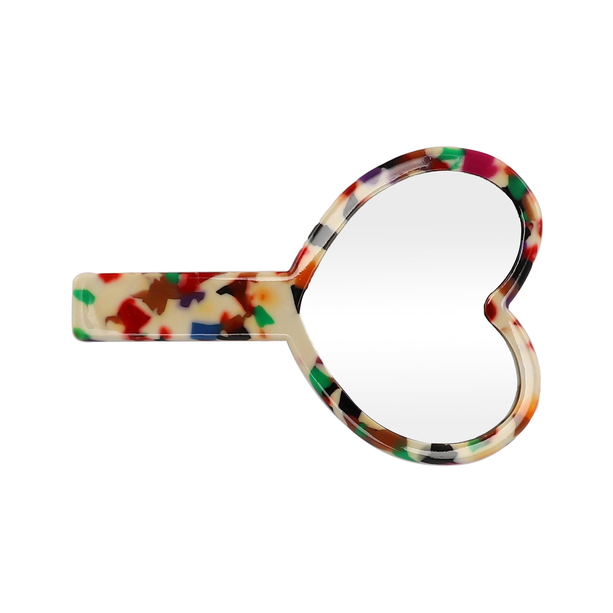 1 Pc Lady Heart Shape Handheld Mirror for Business Travel Beige ...